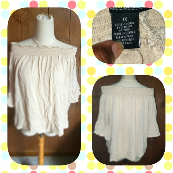 Miss Lili | Tops | Miss Lili Tan Off The Shoulders Top | Poshmark